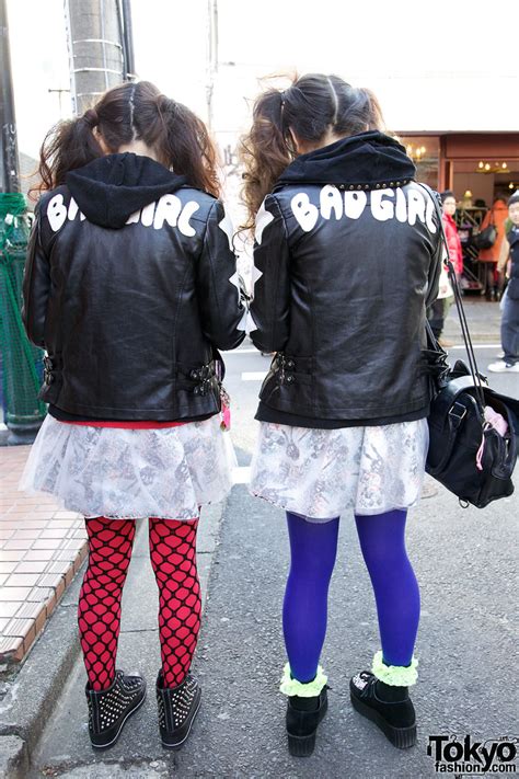 Bad Girl Twins In TutuHA Leather Jackets Glad News Dresses Tokyo