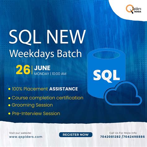 New Weekdays Batch Of Sql Starting Qspiders Delhi Ncr