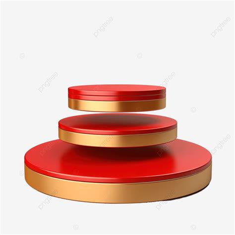 빨간색과 금색 연단의 현실적인 3d 렌더링 3d 사치 빨간색 Png 일러스트 및 이미지 에 대한 무료 다운로드 Pngtree