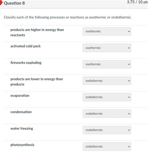 Solved Classify Each Of The Following Processes Or Reactions Chegg