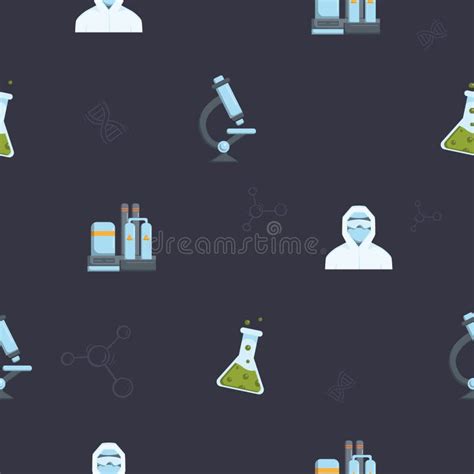 Chemical Industry Science Laboratory And Research Vector Seamless Pattern Editable