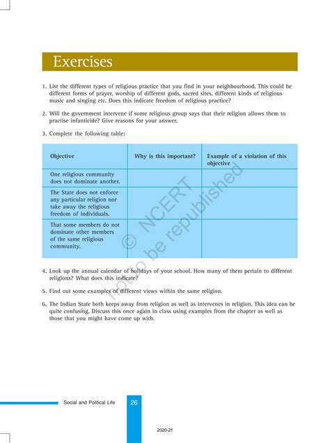Understanding Secularism Ncert Book Of Class 8 Social And Political