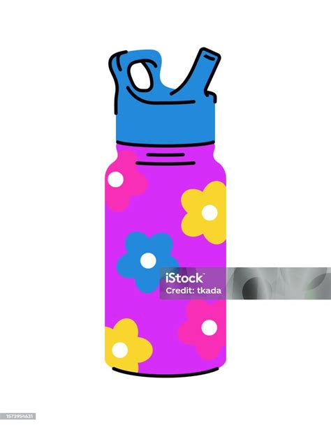 사람들이 산책 스포츠 공부를 위해 가져가는 물병의 평평한 밝은 그림 건강한 생활방식에 대한 스톡 벡터 아트 및 기타 이미지 건강한 생활방식 건강한 식생활 공란