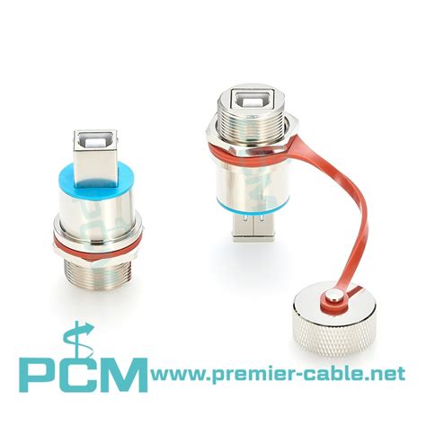Outdoor Metal USB B Female To Female Pass Through Adapter With Cap Premier Cable A Cable