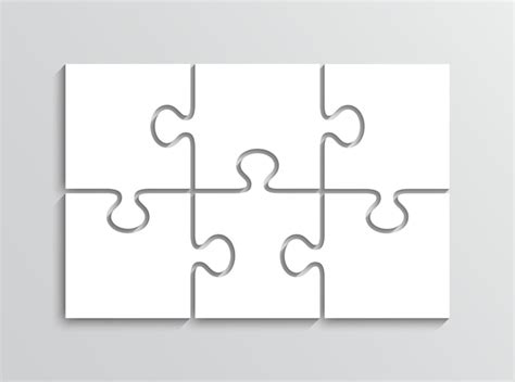 Premium Vector Puzzle Pieces Jigsaw Outline Grid Simple Background