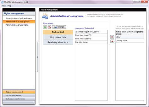How To Set Rights With User Groups MedITEX Wiki