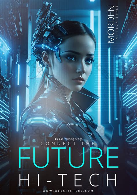 Artificial Intelligence Robot Cyberpunk Sci Fi Poster Psd Free