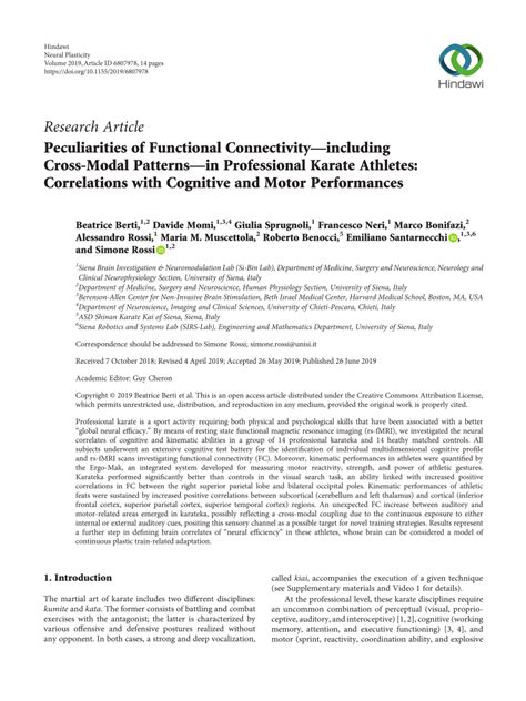 Pdf Peculiarities Of Functional Connectivity—including Cross Modal