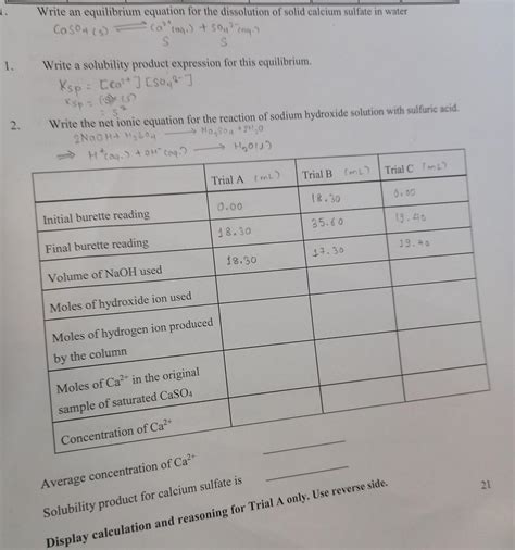 Write An Equilibrium Equation For The Dissolution Of
