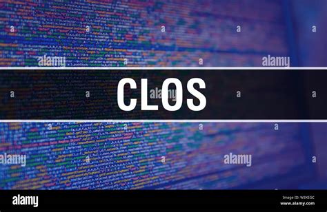 clos with binary code digital technology background abstract