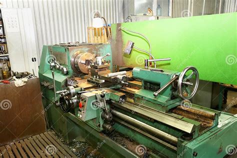 Old Metal Working Lathe Made In The Middle Of The Last Century Is