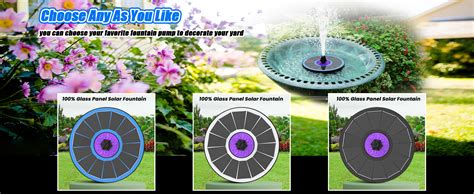 Szmp Solar Fountain 2023 Upgraded 100 Glass Panel 35w Solar Bird