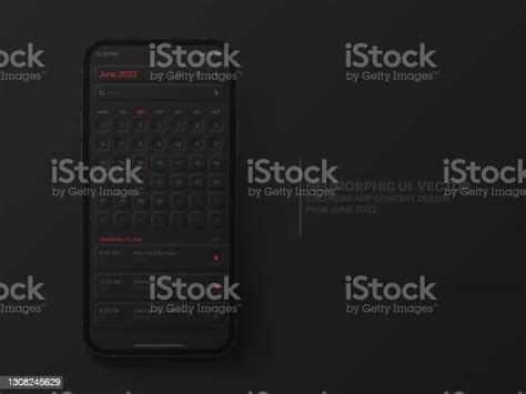 벡터 캘린더 모바일 앱 2022년 6월 Ui Ux 노이형성 디자인 모형 0명에 대한 스톡 벡터 아트 및 기타 이미지 0명
