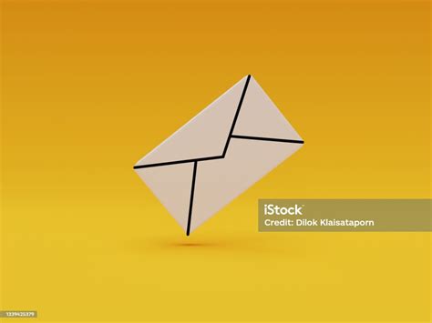 비즈니스 전자 메일 통신 및 3d 렌더링에 의한 연락처를 위한 노란색 배경의 흰색 문자 아이콘입니다 0명에 대한 스톡 사진 및 기타 이미지 Istock