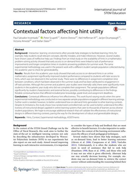 Pdf Research Openaccess Contextualfactorsaffectinghintutility Dokumen Tips