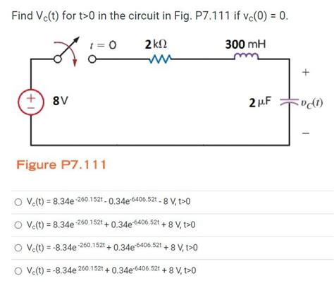 Solved Find Vc T For T In The Circuit In Fig P If Chegg Com