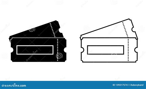 Entrance Ticket Outline Icon Isolated On White Background Stock Vector