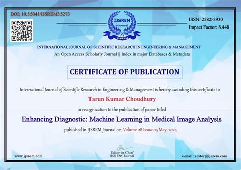 My Paper In Ijsrem Journal On Machine Learning Tarun Choudhury Posted On The Topic Linkedin