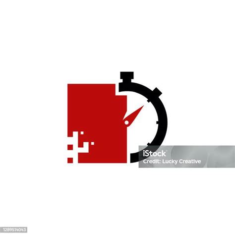 데이터 타임 로고 디자인 컨셉 벡터 문서 스톱워치 로고 기호 아이콘 템플릿 0명에 대한 스톡 벡터 아트 및 기타 이미지 0명 개념 검은색 Istock