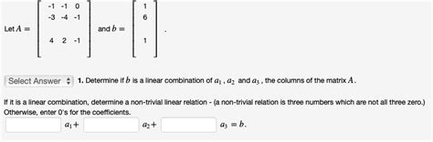 Solved Let A And B 4 2 1 Select Answer1 Determine If B Is