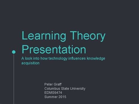 Learning Theory Presentation A Look Into How Technology