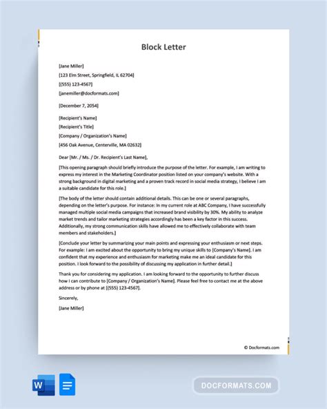 Block Letter Format Full Modified Semi Block With Samples