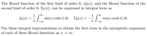 Solved The Bessel Function Of The First Kind Of Order