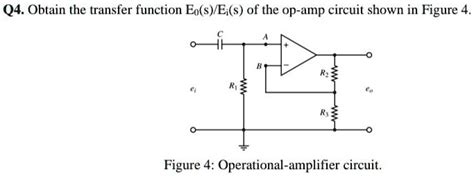 Solved Q4 Obtain The Transfer Function Eo S Ve S Of The Op Amp