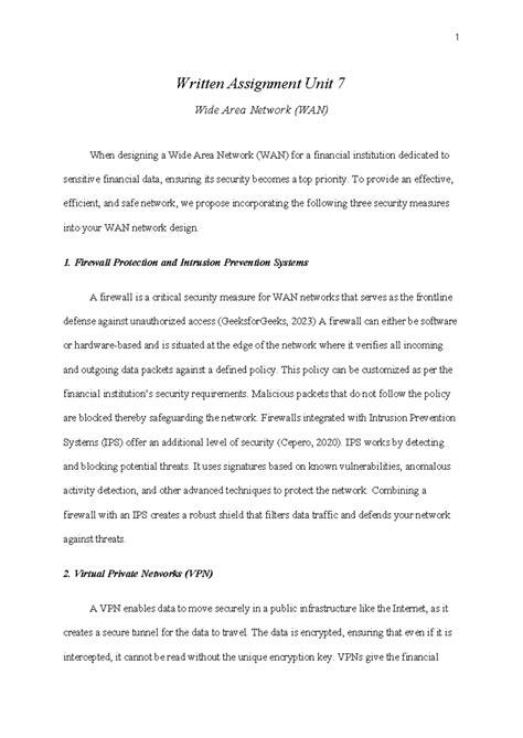 Written Assignment Unit 7 Cs 4404 1 Written Assignment Unit 7 Wide