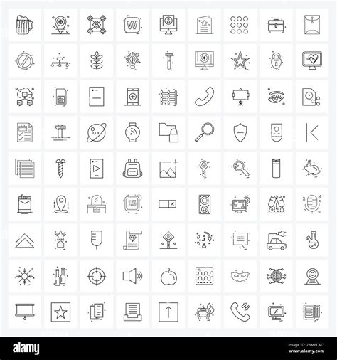 Ui Set Of 81 Basic Line Icons Of Computer W Users Latter Alphabet