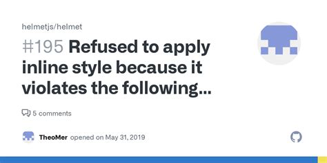 Refused To Apply Inline Style Because It Violates The Following Content