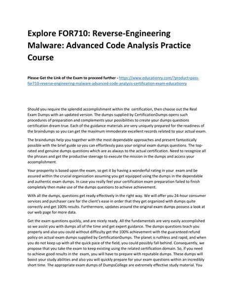 Ppt For710 Reverse Engineering Malware Advanced Code Analysis