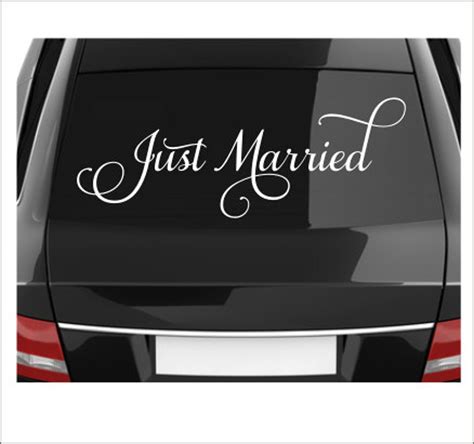 Just Married Decal Vinyl Decal Wedding Decal Wedding Decor Etsy