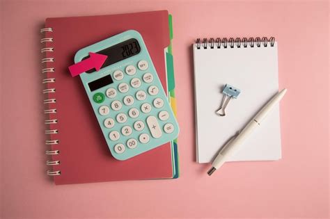 Premium Photo Calculator Pen And Notepad