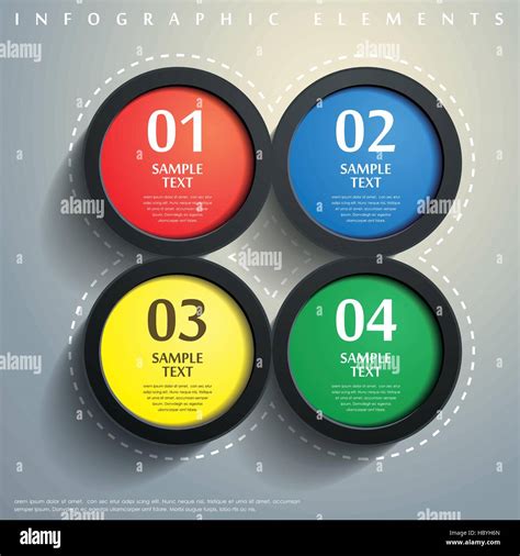 Realistic Vector Abstract 3d Circle Infographic Elements Stock Vector