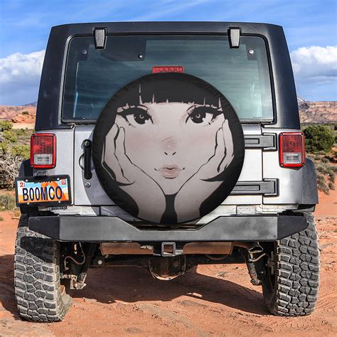 Cute Camper Girl Spare Tire Covers T Waterproof Spare Tire Protector For Campers Animebape