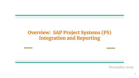Pdf Integration And Reporting Overview Sap Project Systems Ps Project Systems Overview