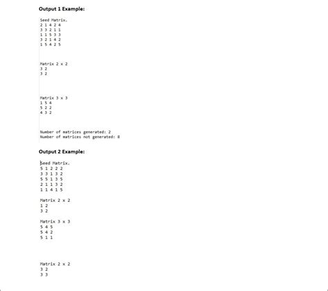 Solved Problem Description The Random Matrix Generator