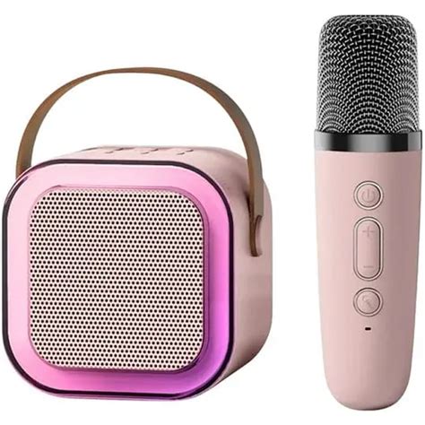 Портативна караоке Система Дитяча Bluetooth Мікрофон з Функцією Зміни Голосу Ktv К12 Рожева