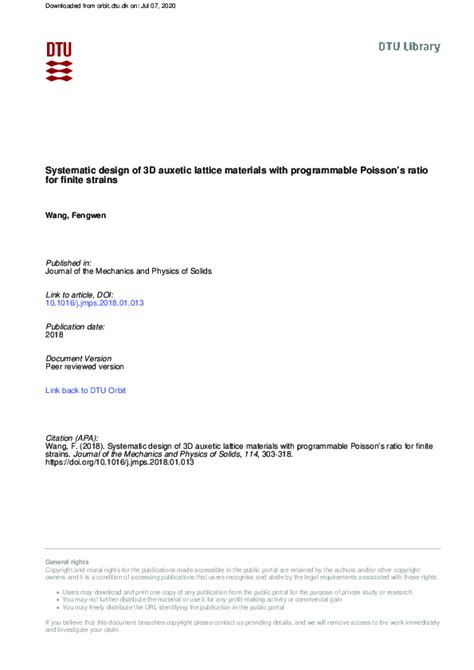 pdf systematic design of 3d auxetic lattice materials with