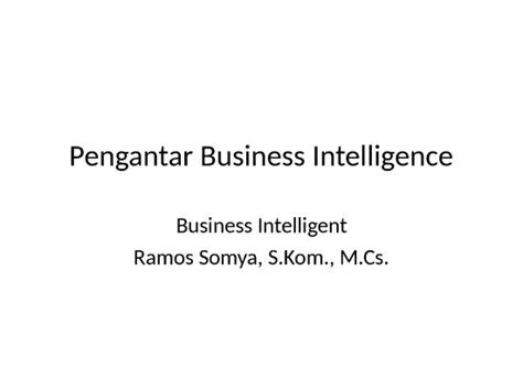 Business Spread Sheet 42678 01 Pengantar Business Intelligence