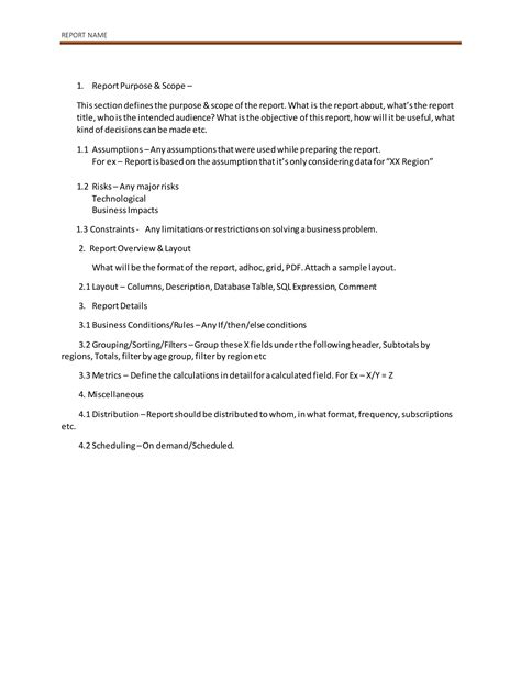 Report Specification Pdf