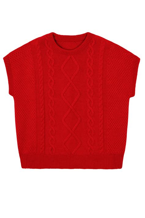 Sleeveless Ribbed Red Cashmere Sweater Lucas Linnea Lund