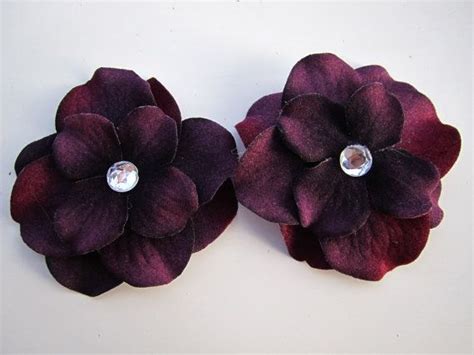Set Of 2 Dark Purple Hydrangea Flower Bobby Pins Hair Pin Etsy Hydrangea Purple Hydrangea