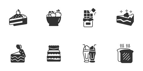 Dessert Icons Set Dessert Pack Symbol Vector Elements For Infographic