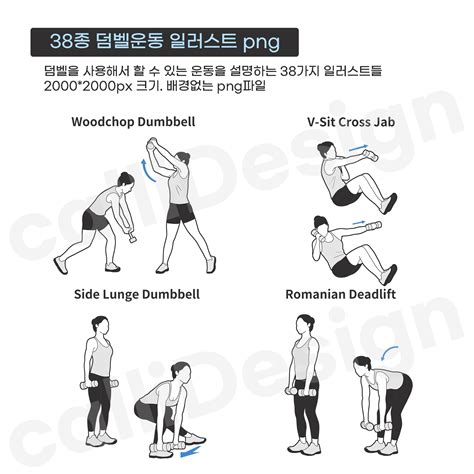 38종 덤벨운동일러스트와 운동포스터 디자인을 제공 크몽