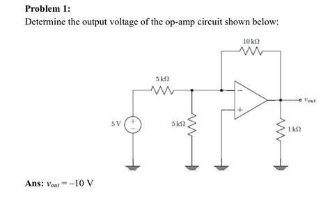 Solved Problem Determine The Output Voltage Of The Op Chegg