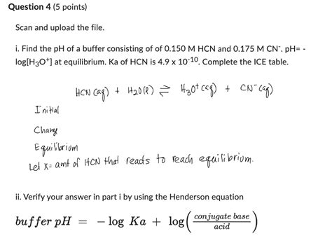Solved Scan And Upload The File I Find The Ph Of A Buffer