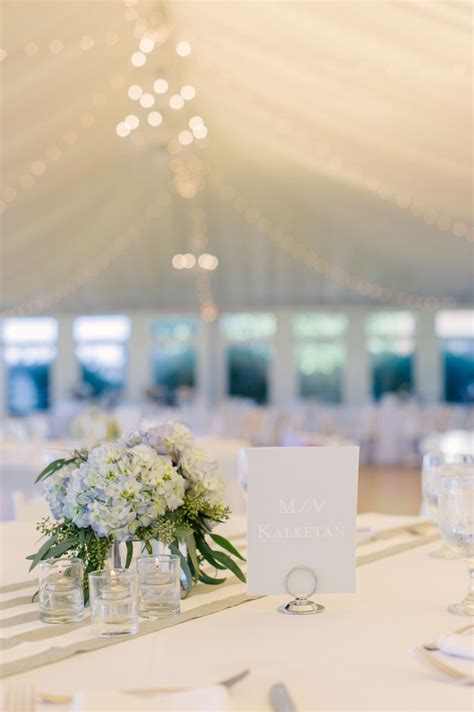 Blue Hydrangea Centerpiece On Dining Table