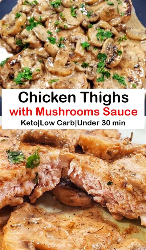 Keto Chicken Thighs With Mushrooms Sauce Recipe Reserveamana